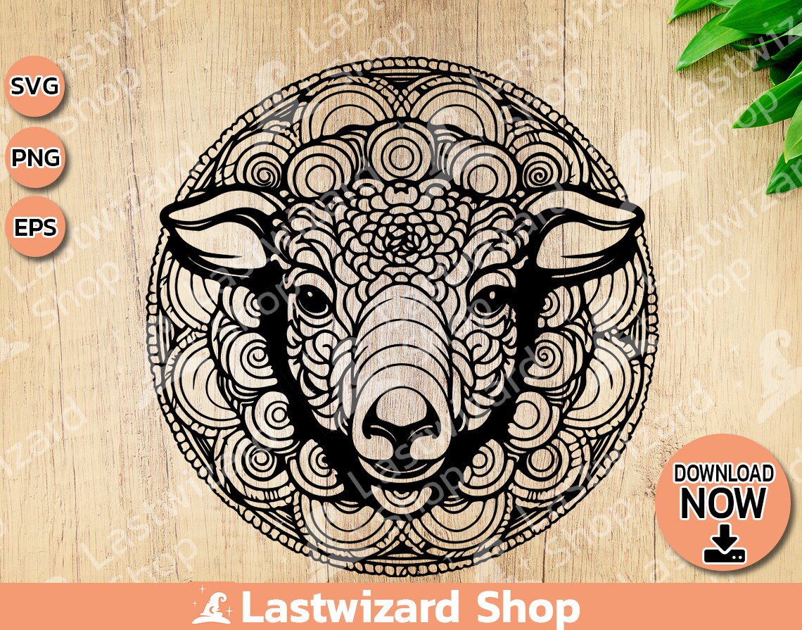 Sheep Mandala Face Svg Lamb Svg Ram Svg Wool Svg Farm Svg - Etsy