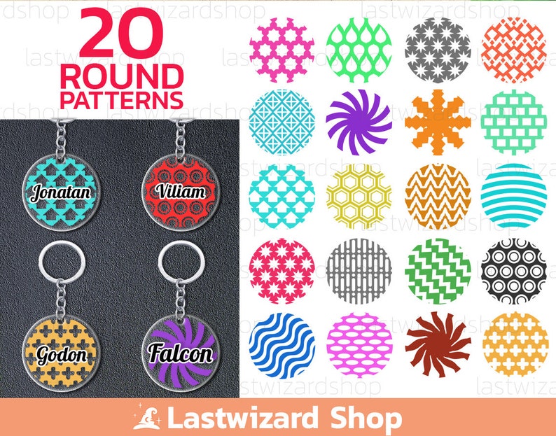 Round Keychain Svg Keychain Bundle Svg Acrylic Keyring - Etsy