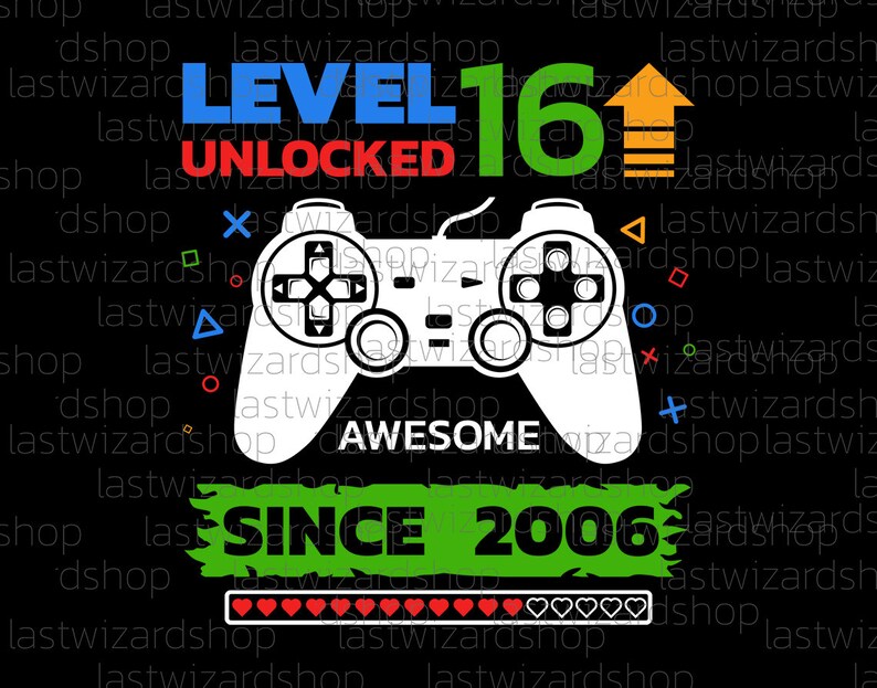 Birthday Boy Gamer Level up 16 Svg Level 16 Unlocked Svg16 - Etsy