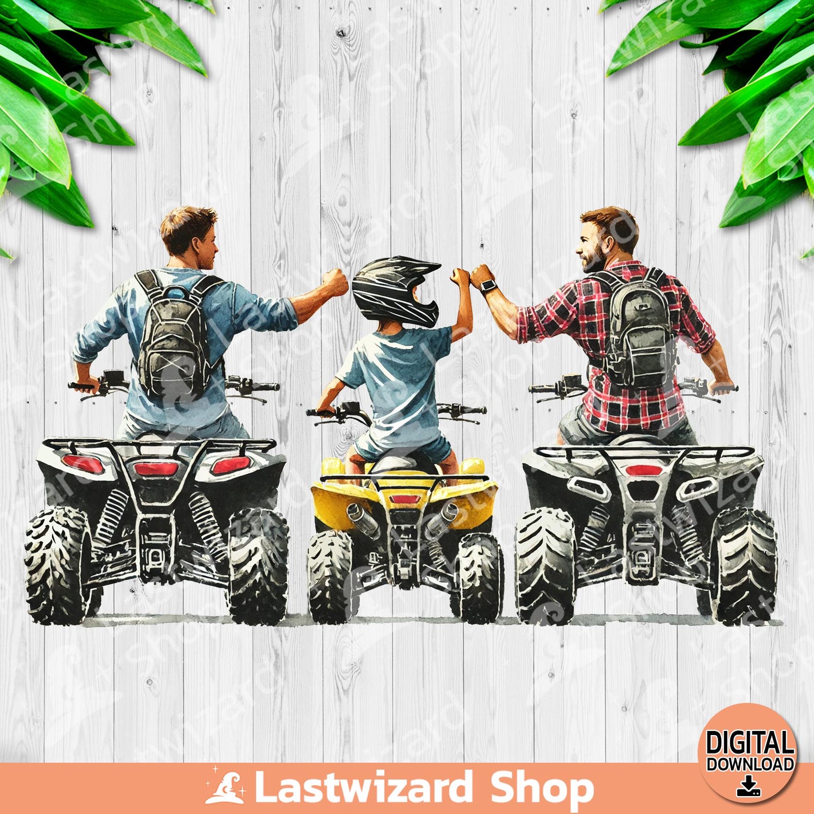 Father Son ATV Riders PNG, off Road 4 Wheeler Sublimation Design, Quad ...
