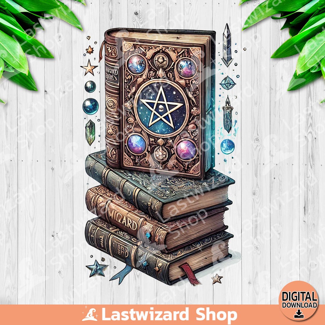 Wizard Books PNG, Wizards Sublimation Design, Watercolor Witchschool ...