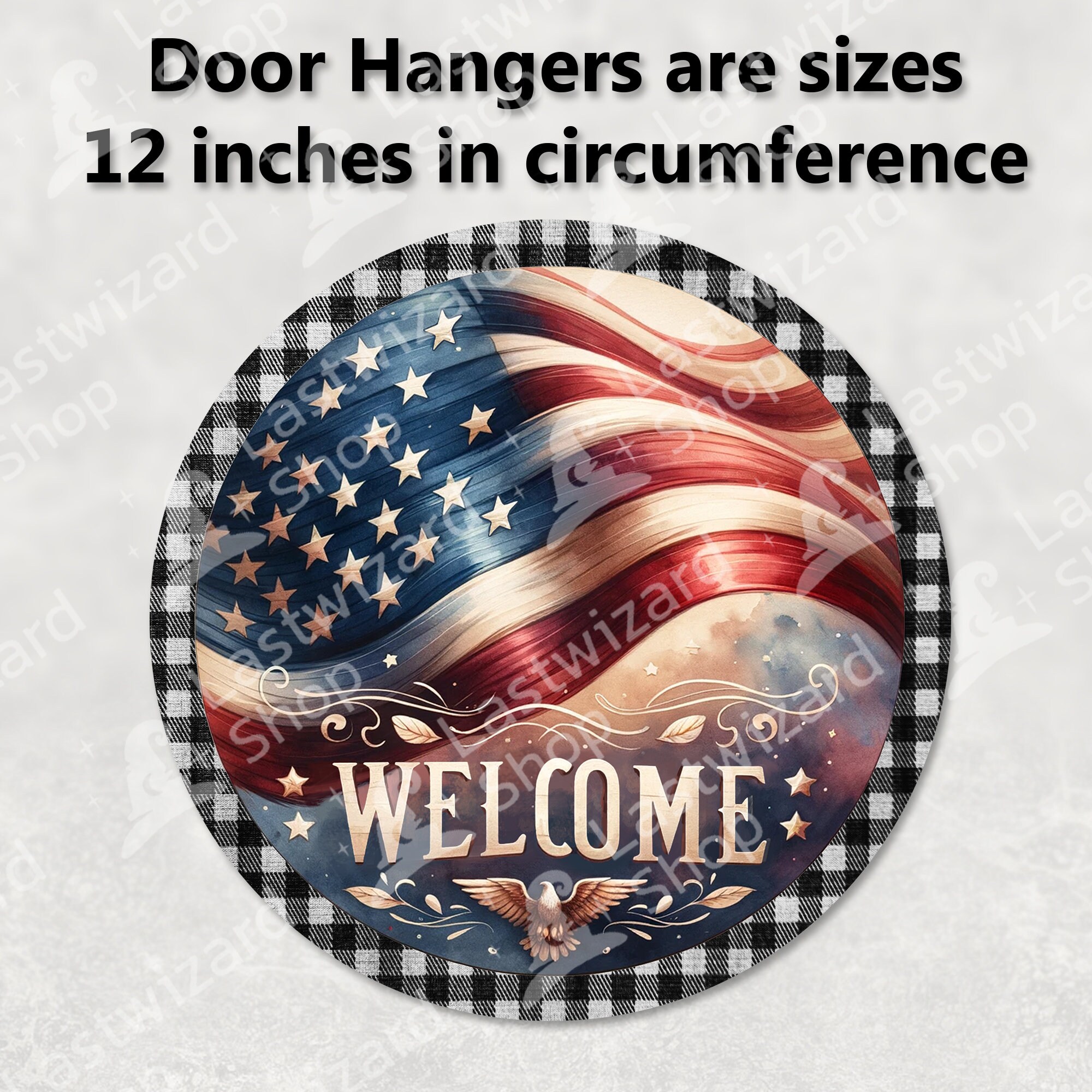 USA Flag Welcome Door Hanger: Patriotic 4th of July PNG (digital ...