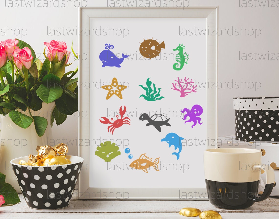 Sea Creatures Svg Under the Sea Svg Ocean Animal Svg - Etsy