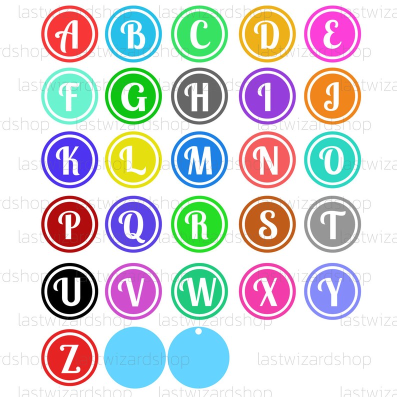 Alphabet Monogram Keychain Svg Round Pattern Svg Keychain - Etsy