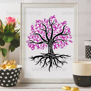 Breast Cancer Tree Svg, Cancer Awareness Svg, Pink Ribbon Svg, Tree of ...