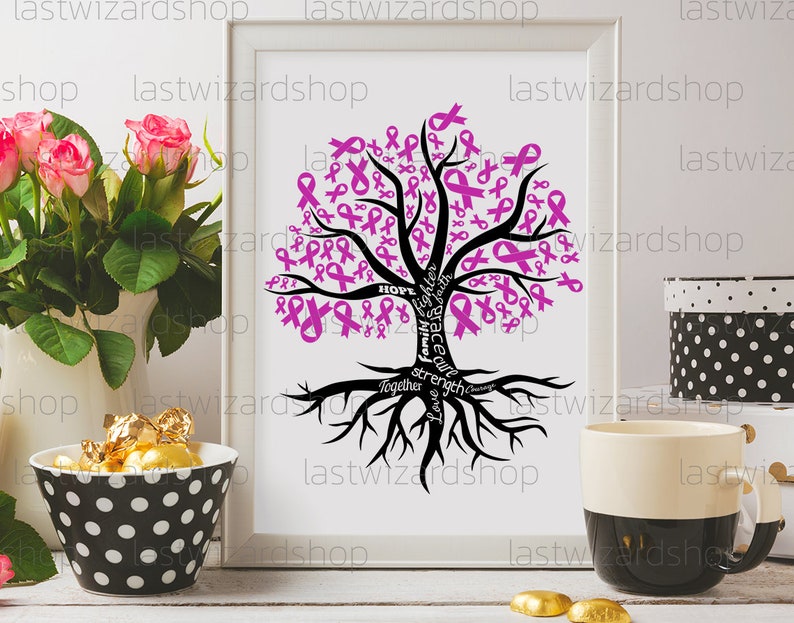 Breast Cancer Tree Svg Cancer Awareness Svg Pink Ribbon Svg | Etsy Canada