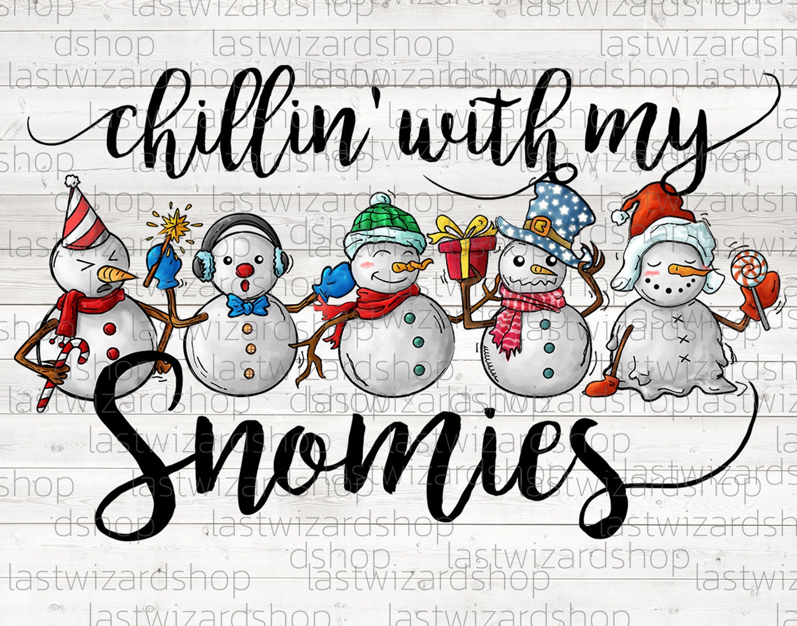 Five Chillin With My Snomies Png Snowman Png Four Snowman - Etsy