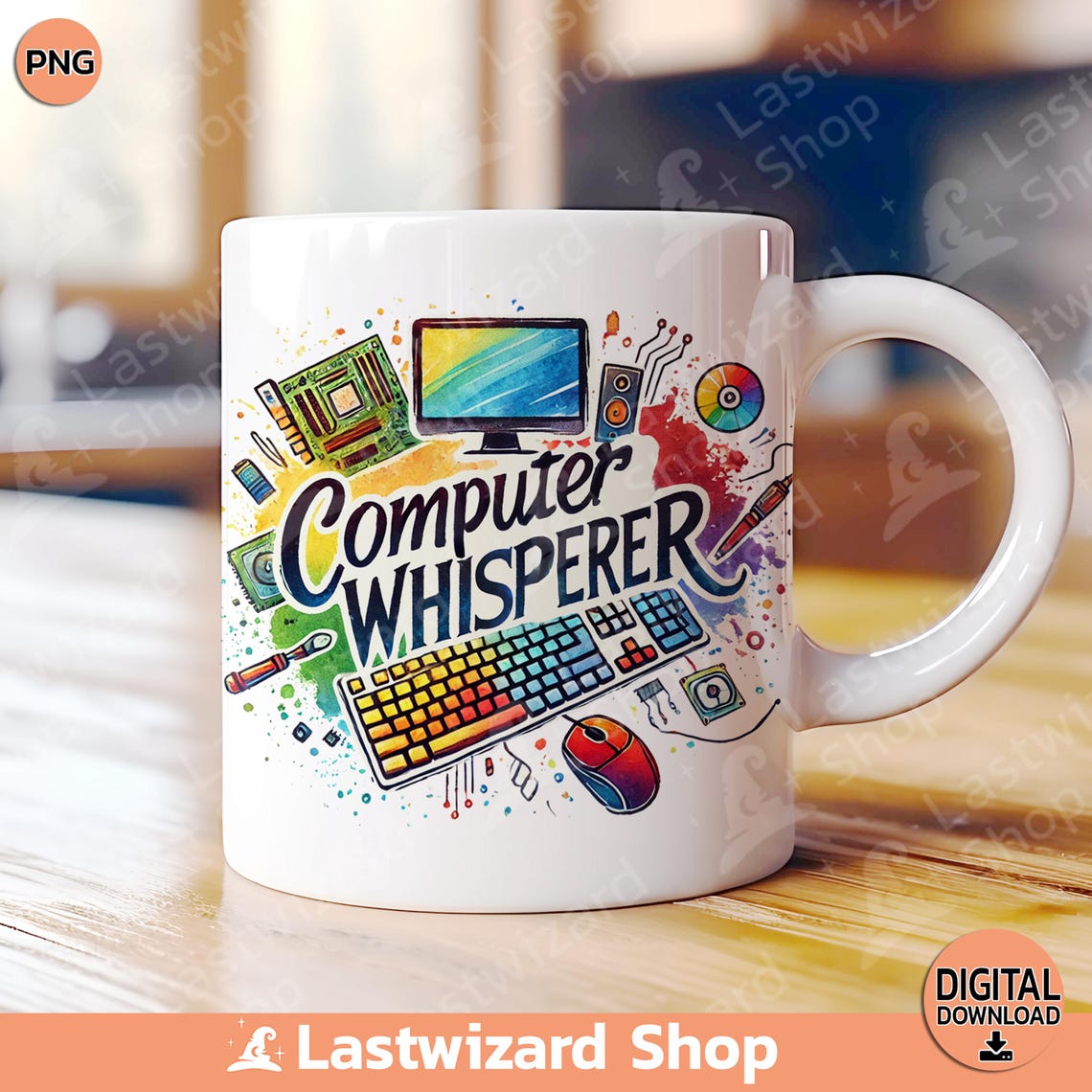 Funny IT Support Mug Wrap Sublimation PNG, Computer Whisperer Tech Nerd ...