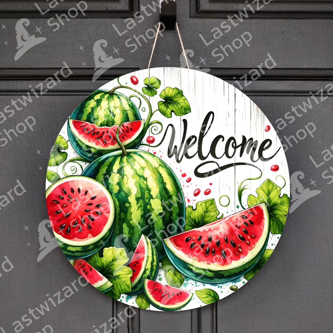 Watermelon Round Sublimation Door Hanger PNG Design, Summer Fruit ...