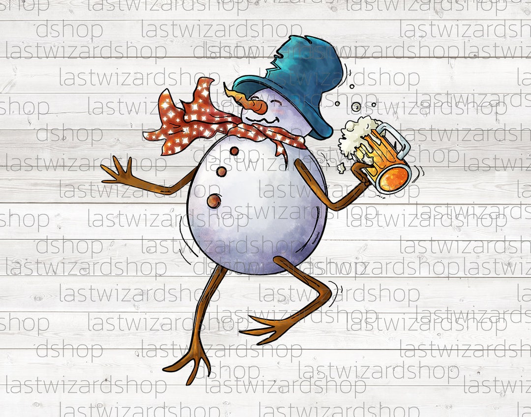 Snowman With Beer Png Sublimation Design, Funny Christmas Png Beer ...