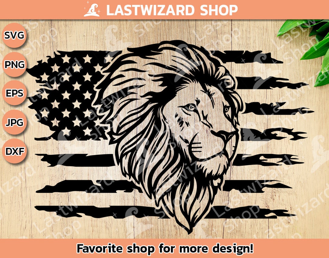Lion With US Flag Svg, American Flag Svg, Safari Svg, Africa Svg, Pride ...