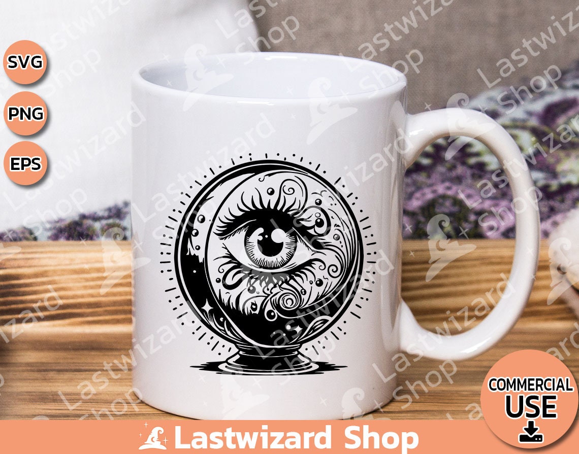 Crystal Ball Eye SVG, Mystical Fortune Teller Cut File, Esoteric Third ...