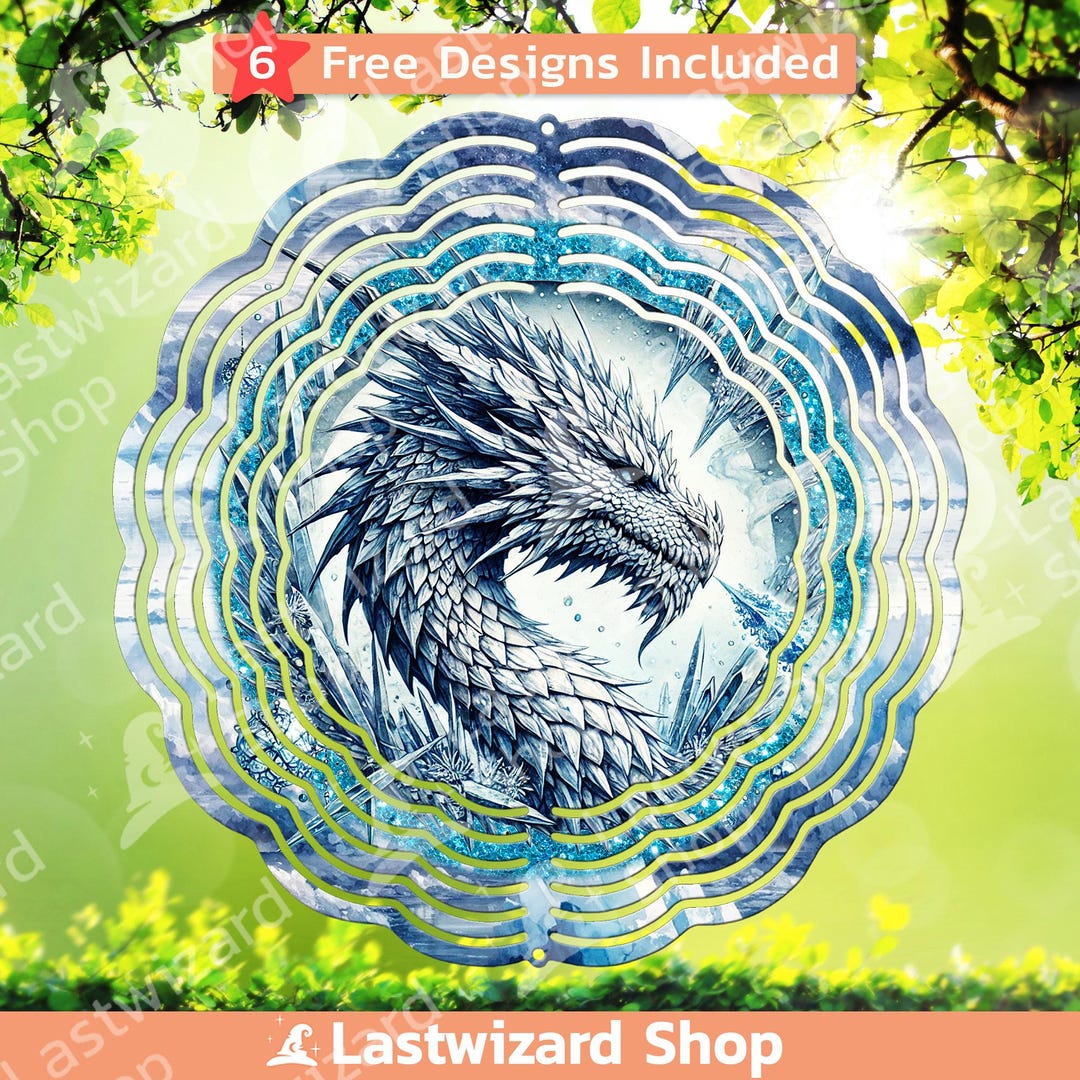Ice Dragon Head Wind Spinner Sublimation Template (digital Download) - Etsy