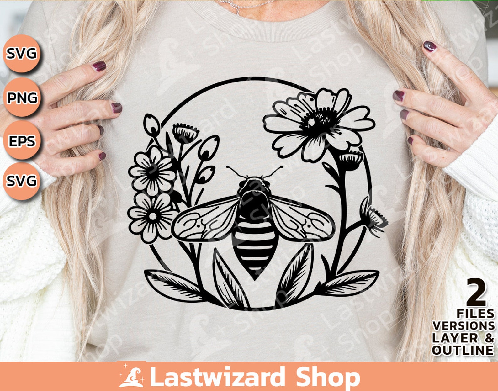 Honeybee With Flower Svg Worker Bee Svg Beekeeper Svg - Etsy