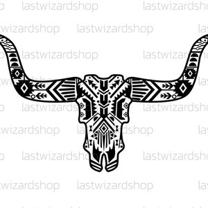 Cow Skull with Aztec Pattern Svg Farm Svg Animal Svg Bull | Etsy
