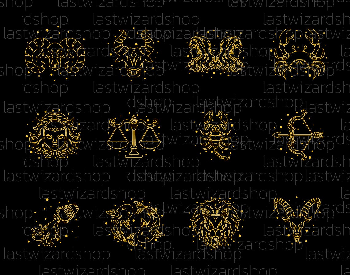 Zodiac Signs Svg Astrology Svg Astronomy Svg Yoga Svg - Etsy