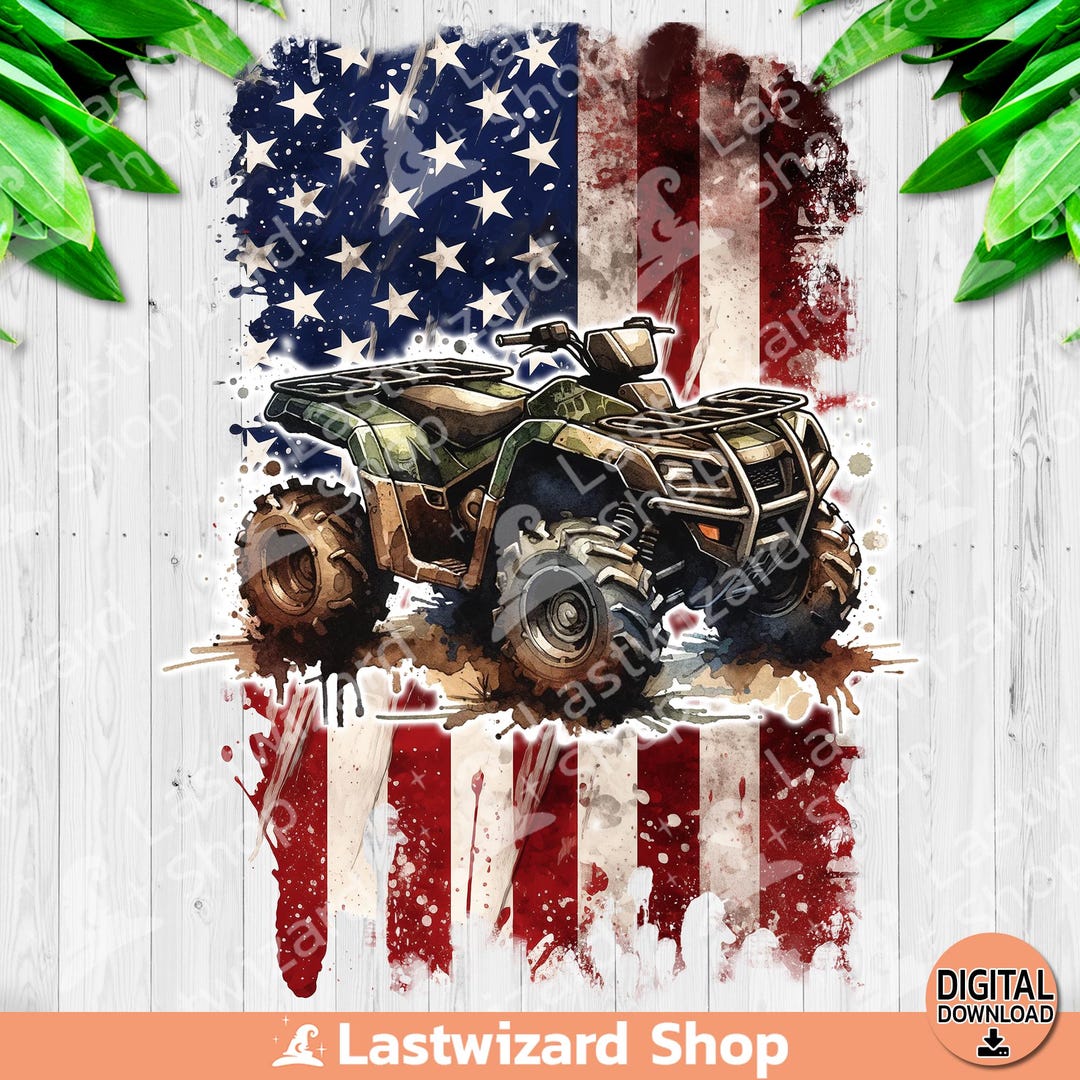ATV American Flag Png, Offroad Png Sublimation, ATV Riders US Flag Png ...