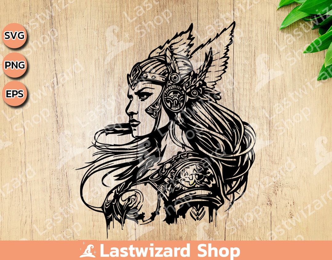 Valkyrie Viking Warrior Woman Svg Valkyrie Svg Shield Svg Etsy