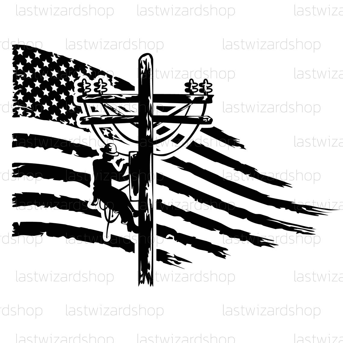 Lineman Flag Svg USA Lineman Svg American Lineman Svg - Etsy