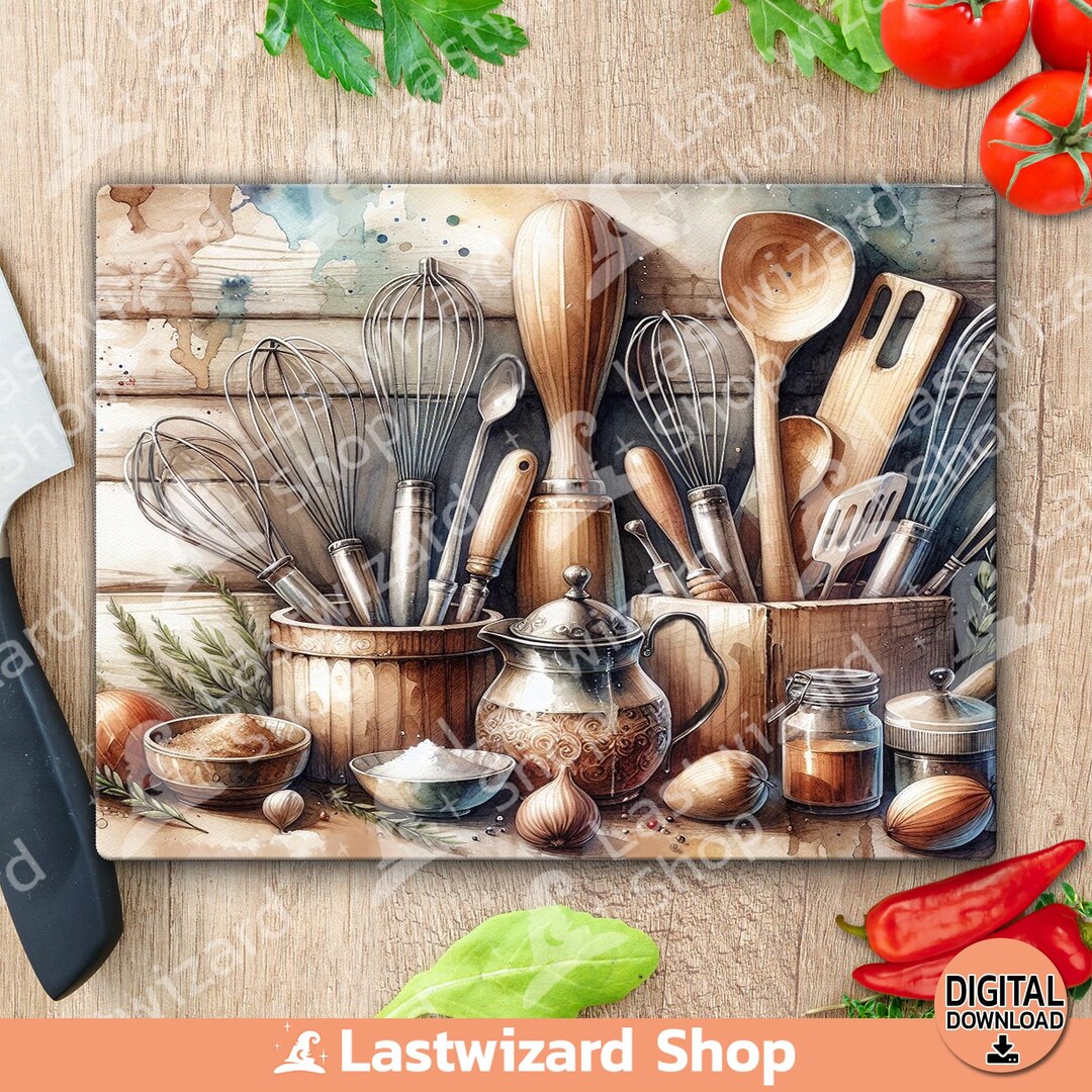 Kitchen Tools PNG – Modern Cooking Utensils Sublimation Design for ...