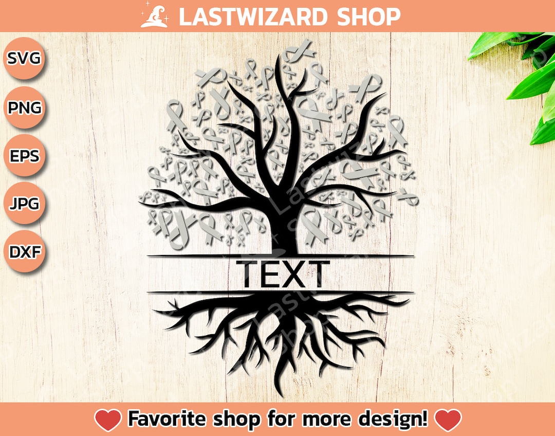 Lung Cancer Tree Monogram Name Label Svg, Cancer Awareness Svg, White ...