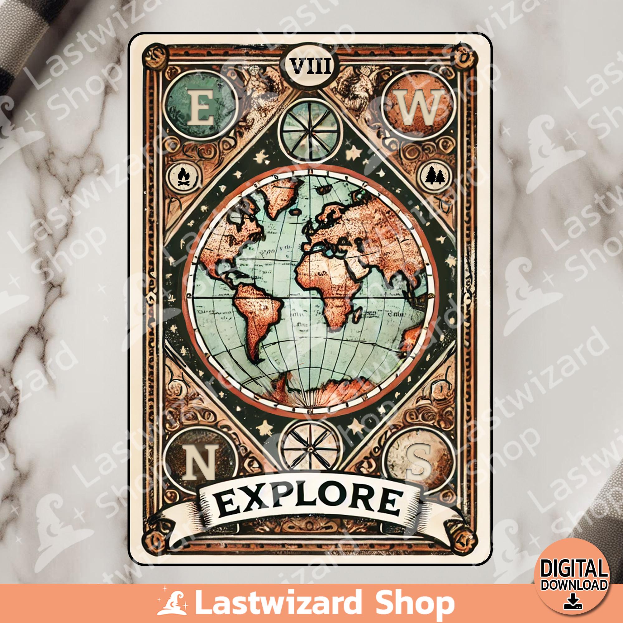 Explore Tarot Card PNG: Watercolor World Map (digital Download) - Etsy