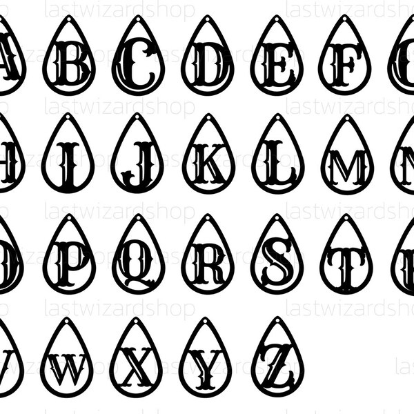 Laser Cut Alphabet Earrings - Etsy