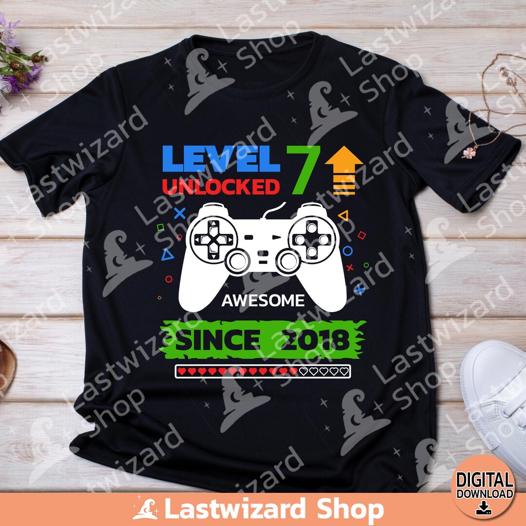Birthday Boy Gamer Level 7 Svg, Level 7 Unlocked Svg,7 Years Old, 7th ...