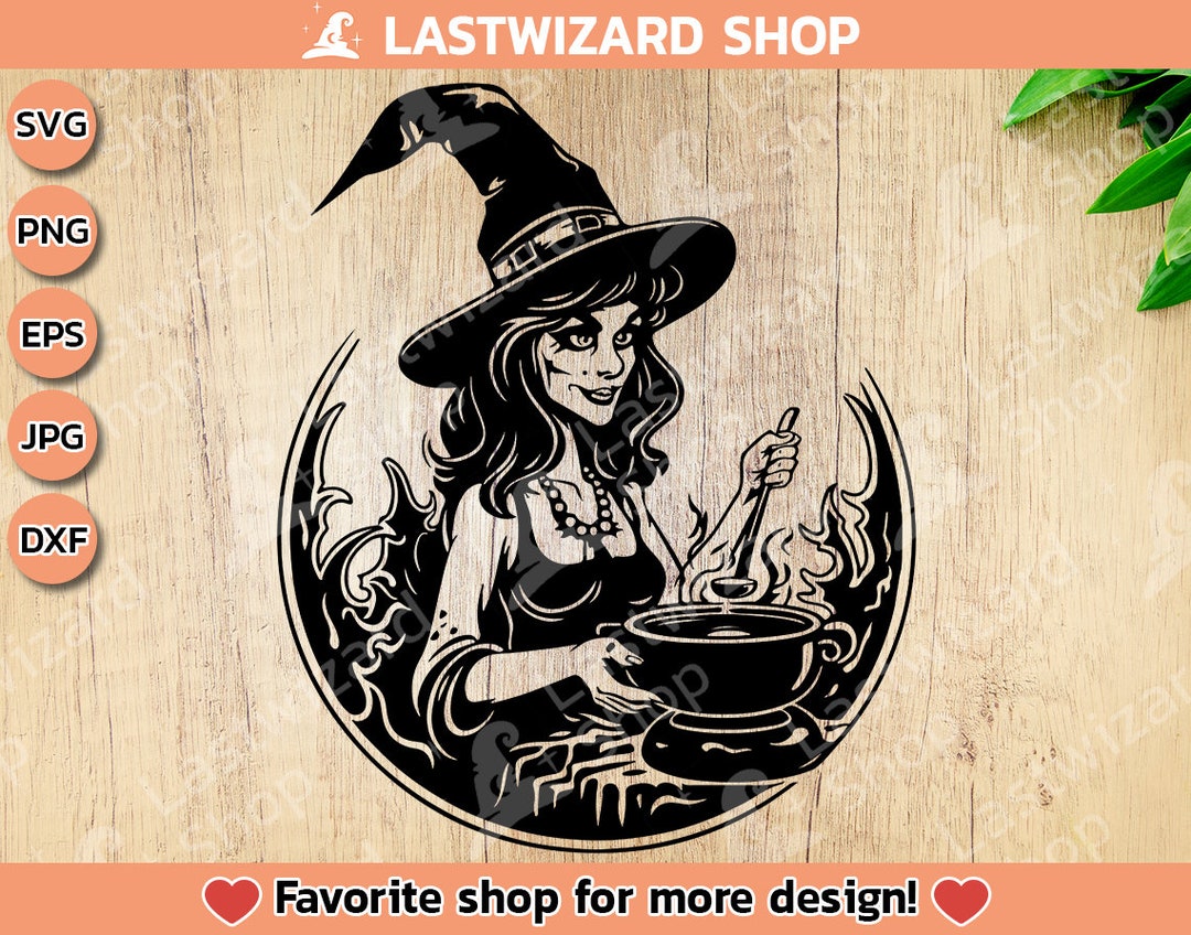 Horror Cooking Witch Svg Png Dxf Eps, Dark Magic Spell Potion Svg ...