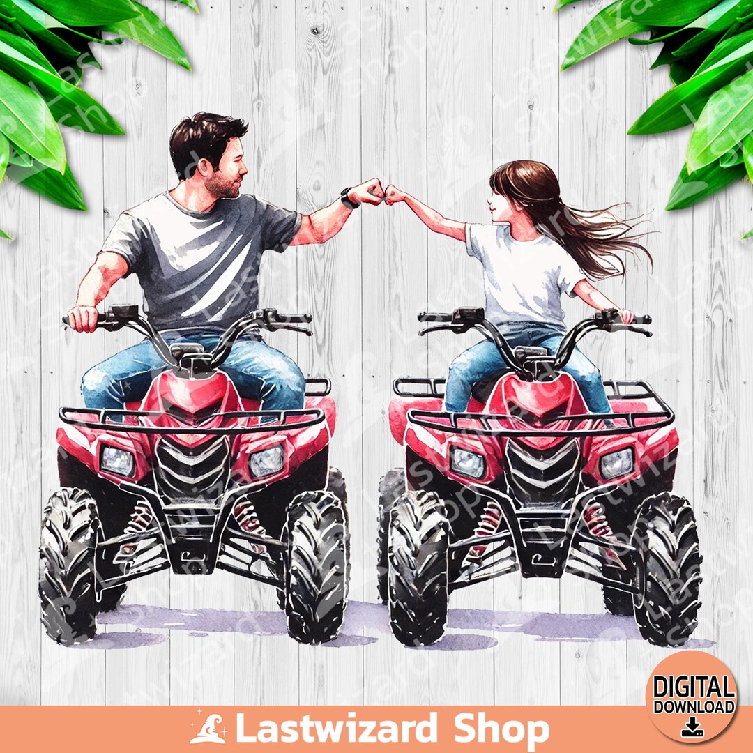 Father Daughter ATV Ride PNG: Offroad Sublimation Design (digital ...