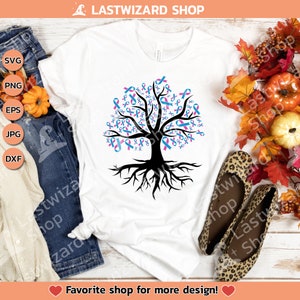 Male Breast Cancer Tree Svg, Cancer Awareness Svg, Blue Pink Ribbon Svg ...