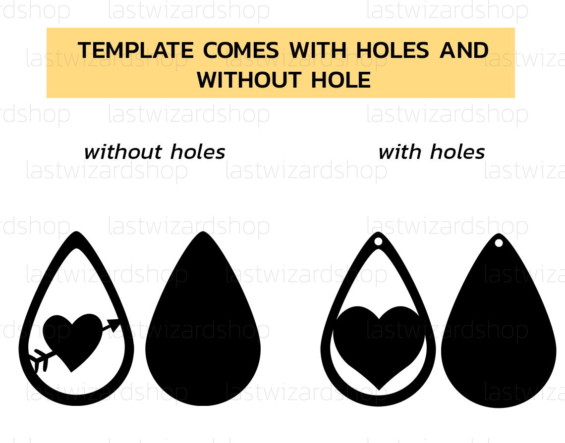 Love Tear Drop Earrings SVG Valentine Heart Earring Svg - Etsy