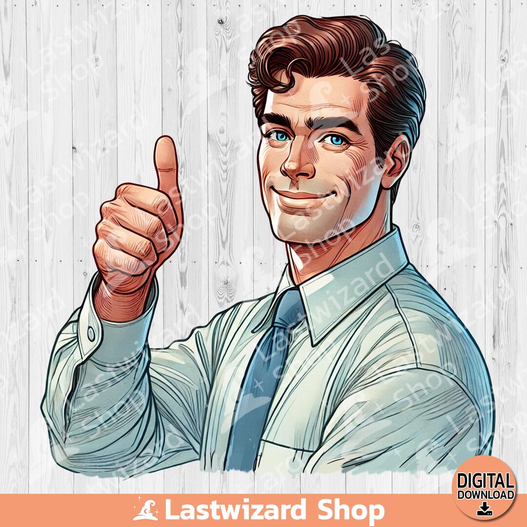 Retro Man PNG, Officer Sublimation Design, Watercolor 90s Man Clipart ...