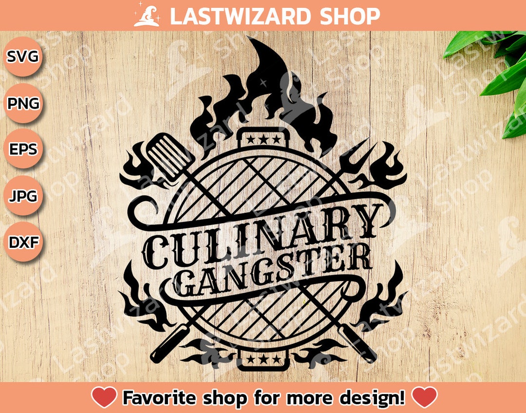 Culinary Gangster Chef Svg Png Dxf, Bbq Grill Master Svg, Culinary ...