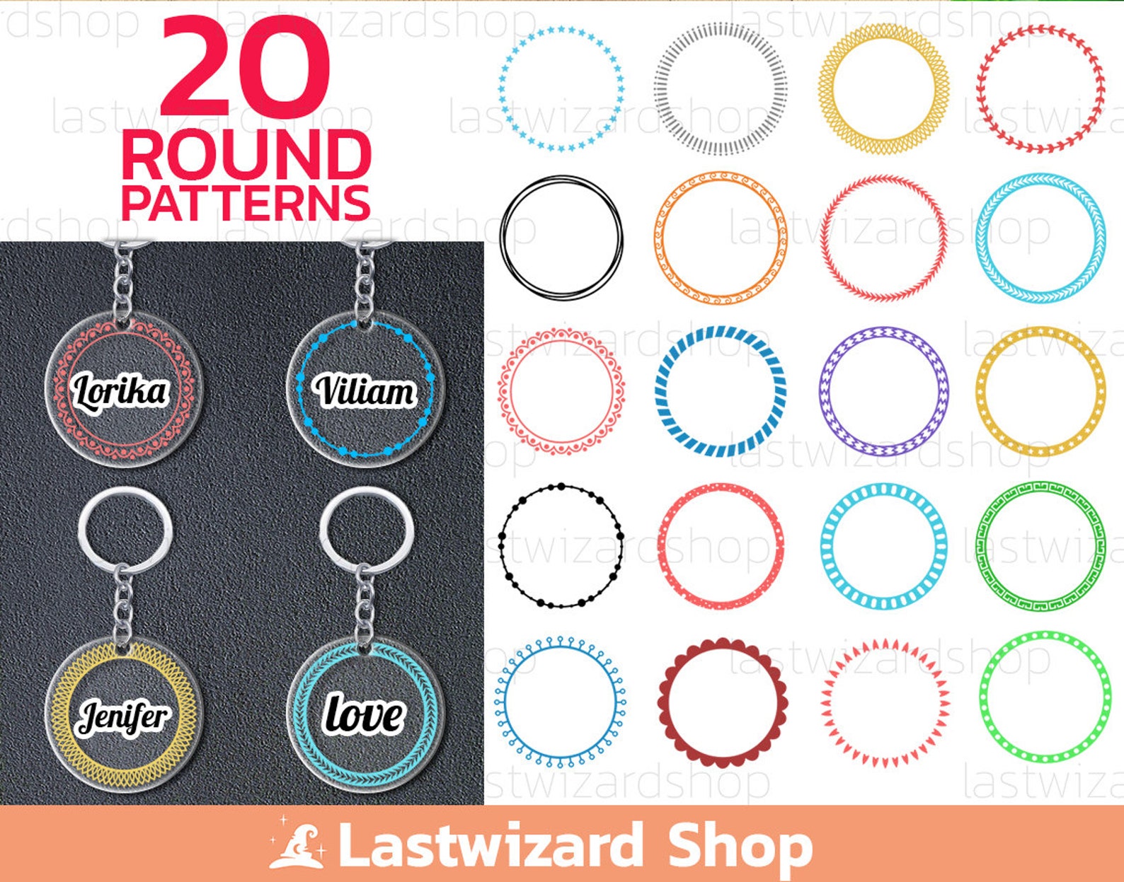 Circle Frame Keychain Svg Round Keychain Svg Keyring - Etsy