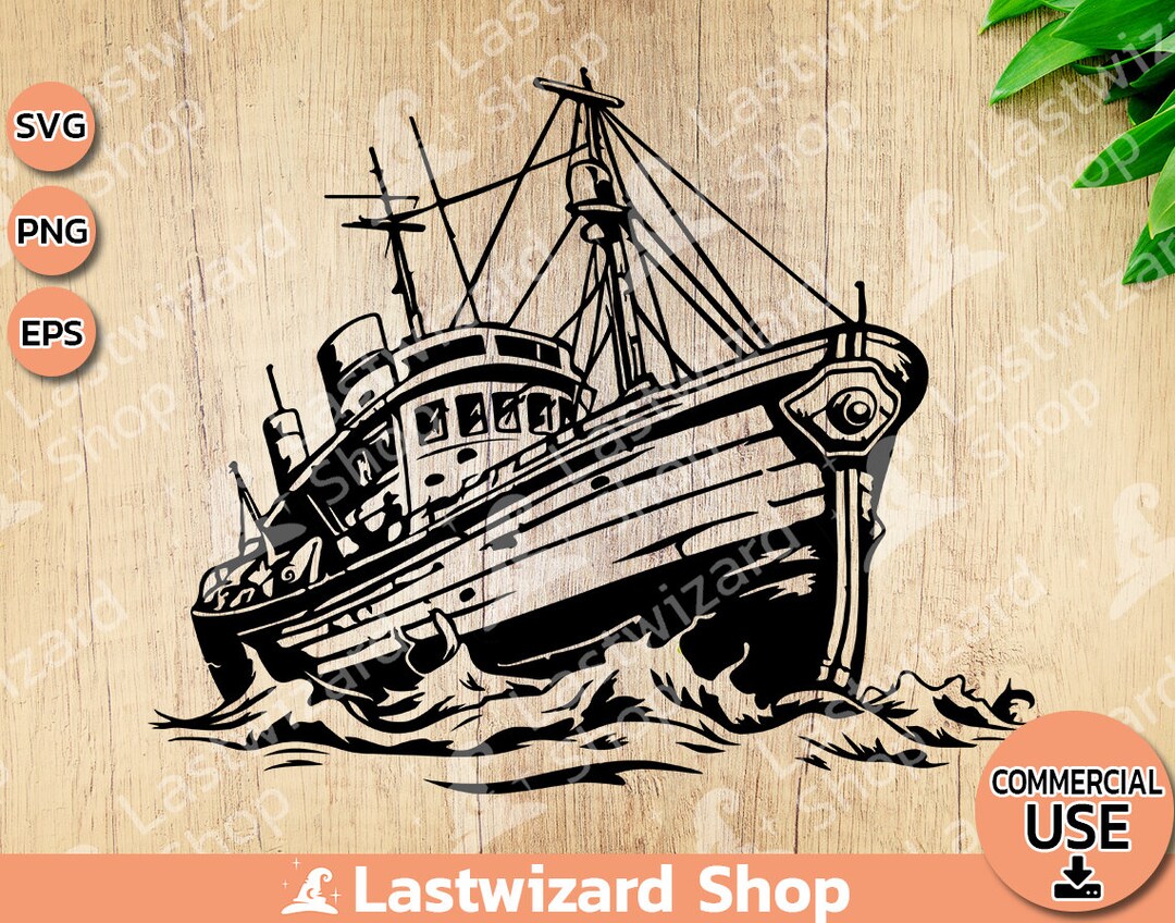 Vintage Ship Wreck Svg, Ancient Shipwreck Svg Png, Fishing Ship Svg ...