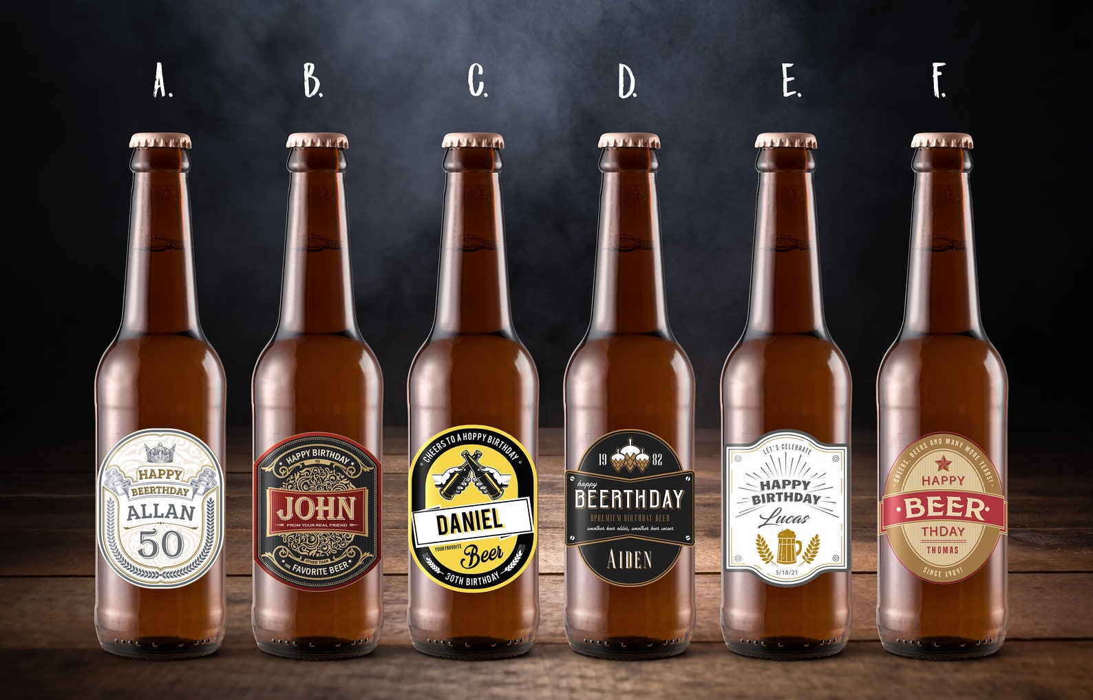 Personalized Six Pack Beer Bottle Cardboard Holder + Beer Labels ...