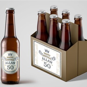 Personalized Six Pack Beer Bottle Cardboard Holder + Beer Labels ...