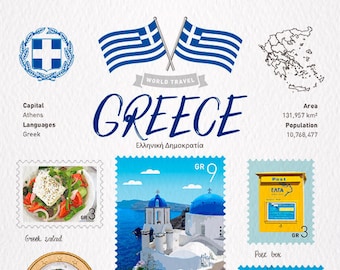 Greece Postcard | Etsy