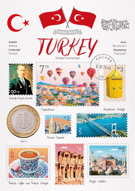 WT World Travel Turkey Postcard - Etsy UK
