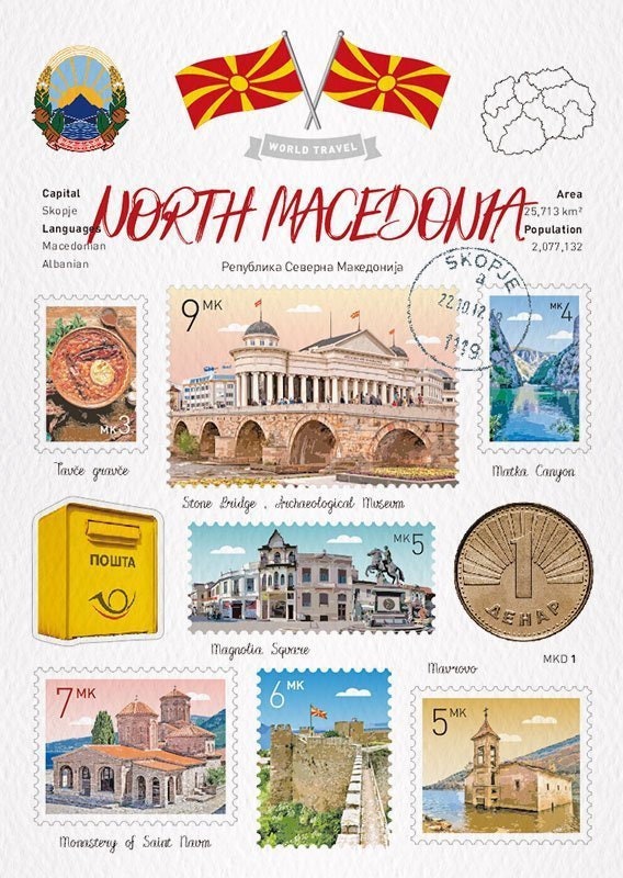 WT World Travel North Macedonia Postcard - Etsy