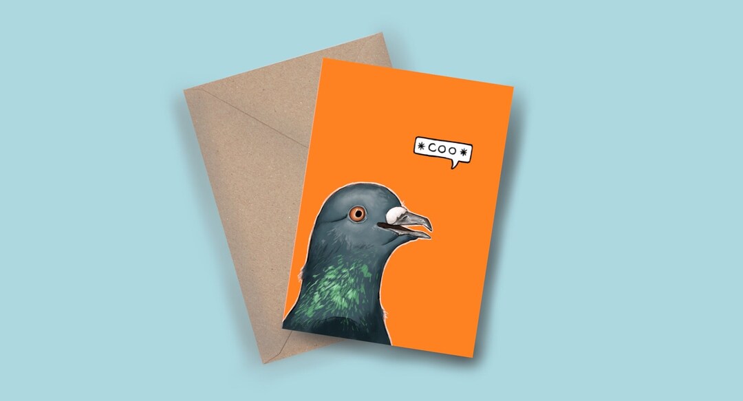 Pigeon Card - Pigeon/dove Birthday Card - A6 - Blank Inside - Etsy