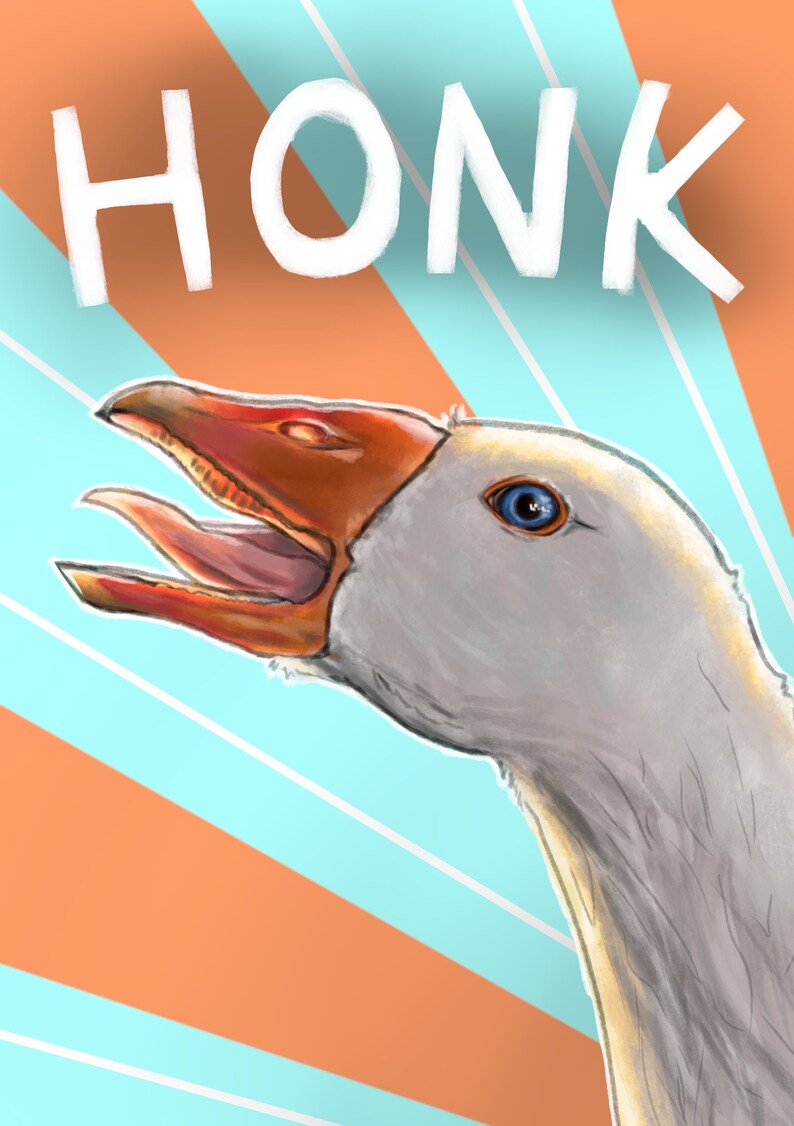 Goose Honk Card Funny Goose A6 Birthday Card Blank Inside - Etsy UK