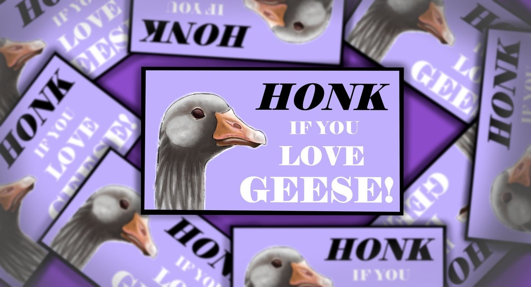 Goose Sticker - Bird Bumper Sticker - Vinyl Sticker - Honk If You Love ...