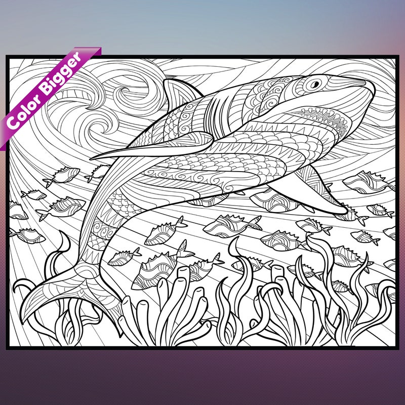 Shark Landscape Print - Etsy