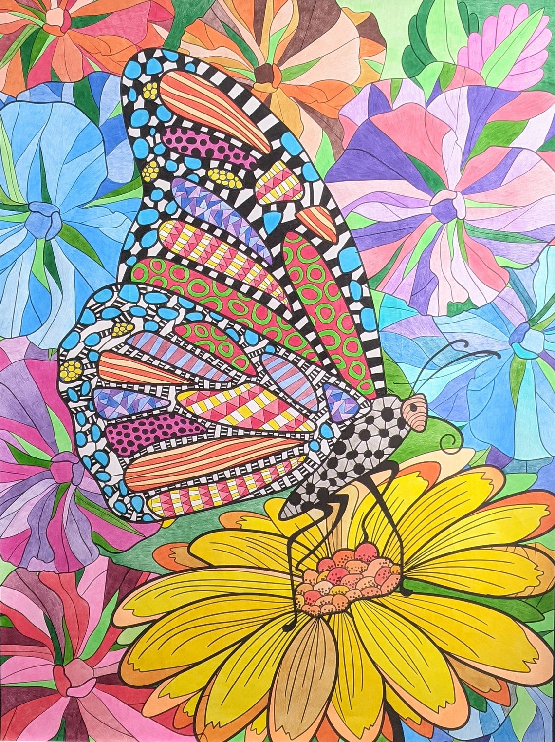 Huge Butterfly Coloring Poster in Sizes 24x32 or 36x48 Home - Etsy