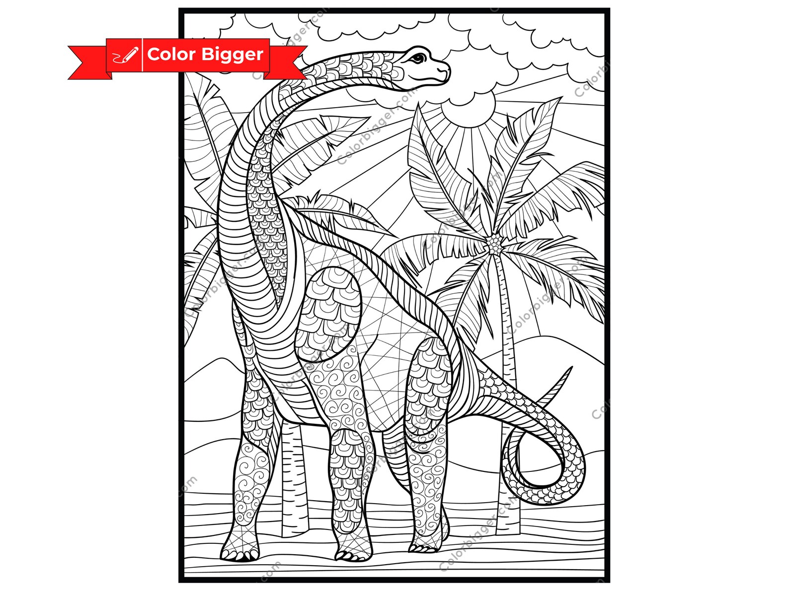 Huge Dinosaur Coloring Poster in Sizes 24x32 or 36x48 Home - Etsy