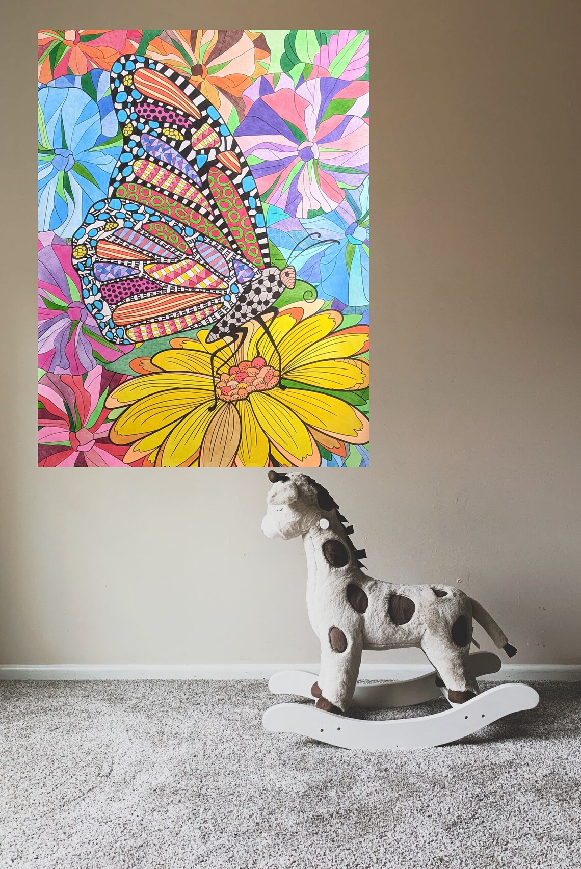 Huge Butterfly Coloring Poster in Sizes 24x32 or 36x48 Home - Etsy