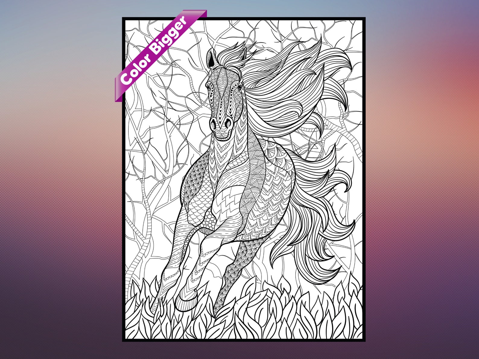 Huge Horse Coloring Poster (now in Two Sizes). This Running Stallion ...