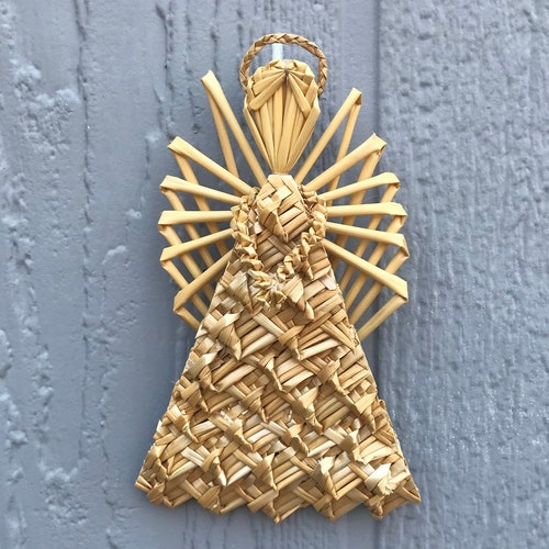 Straw Angel Handmade. Christmas Decorations. Hanging Figurine. - Etsy